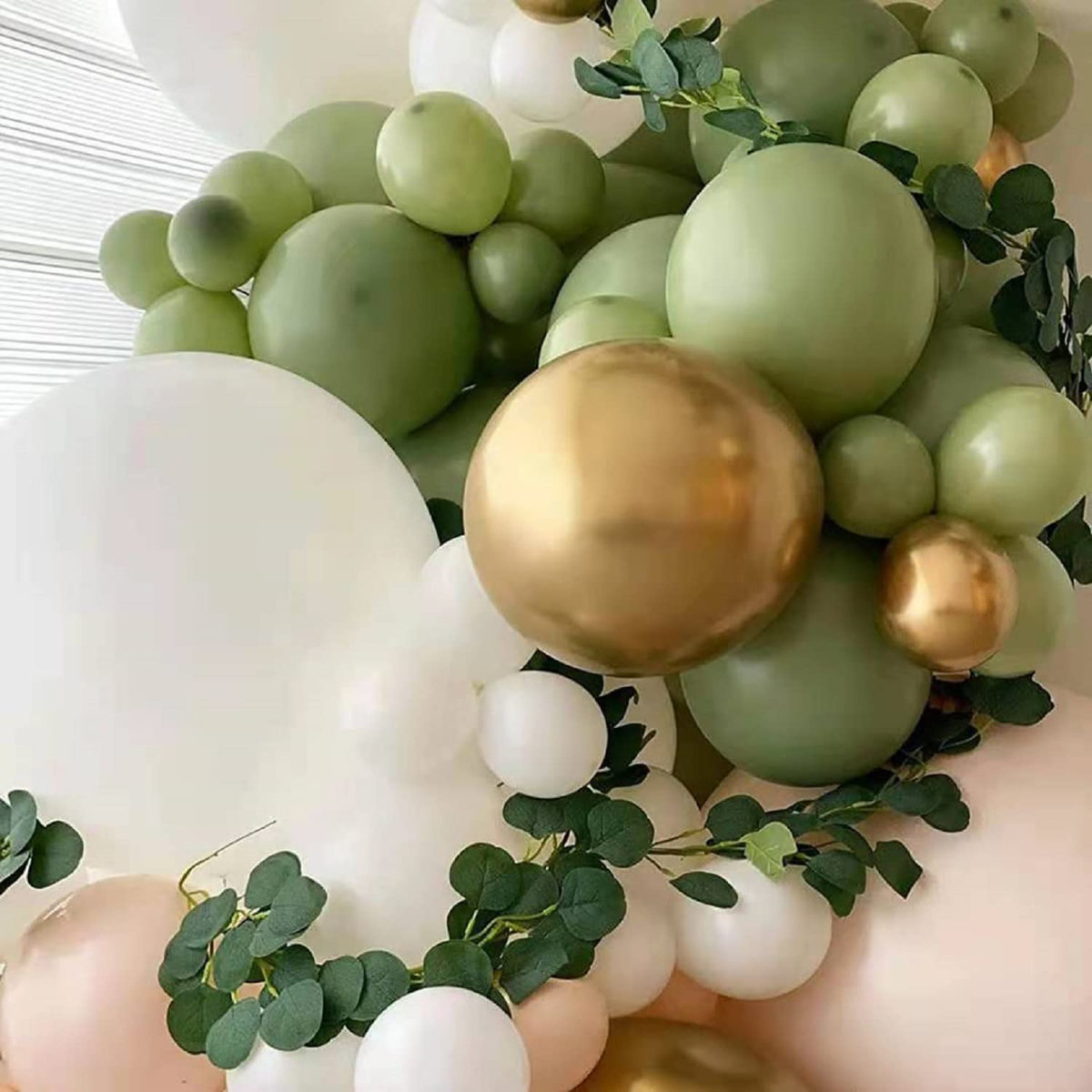 Fashion Finesse 152PCS Sage Green Balloon Garland Arch Kit Green And Gold Balloon Garland Kit ...